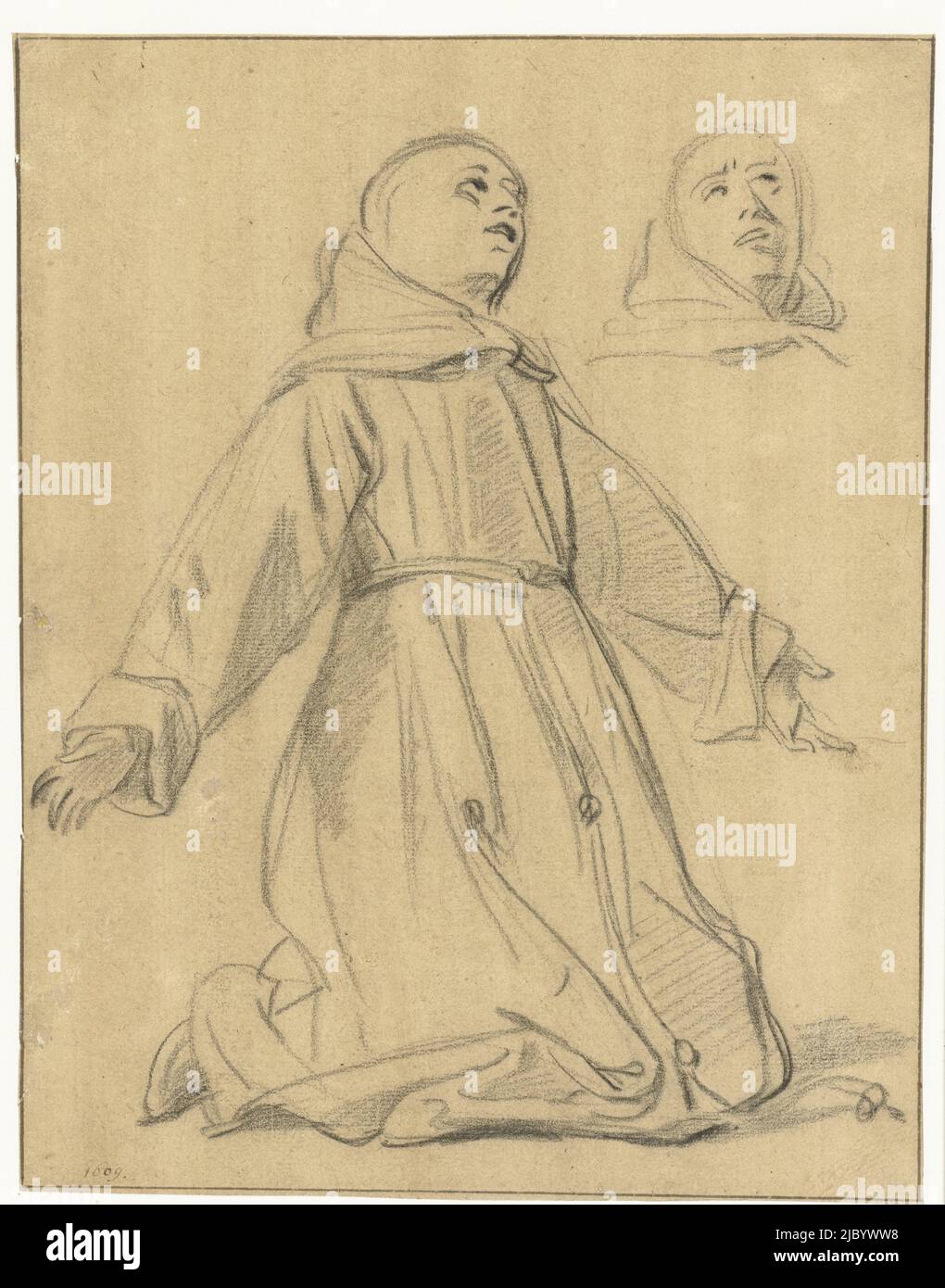 Study of a kneeling monk hi-res stock photography and images - Alamy