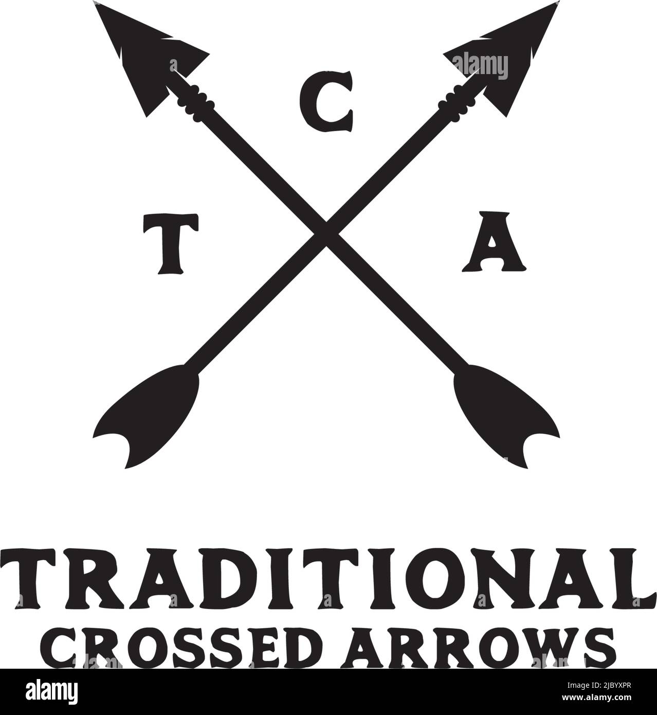 Crossed Arrow Logo Illustration Cross Arrow Sign In The Circle Shape