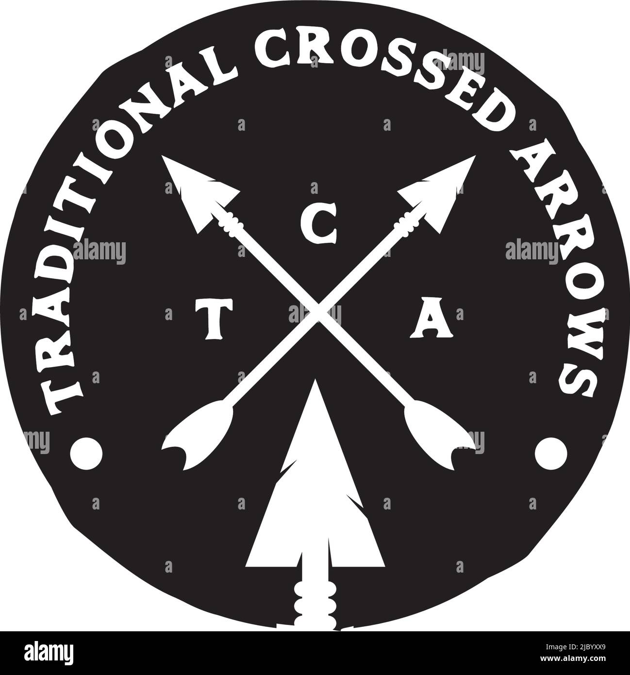 Hunter logo design with crossed arrow icon illustration template Stock ...