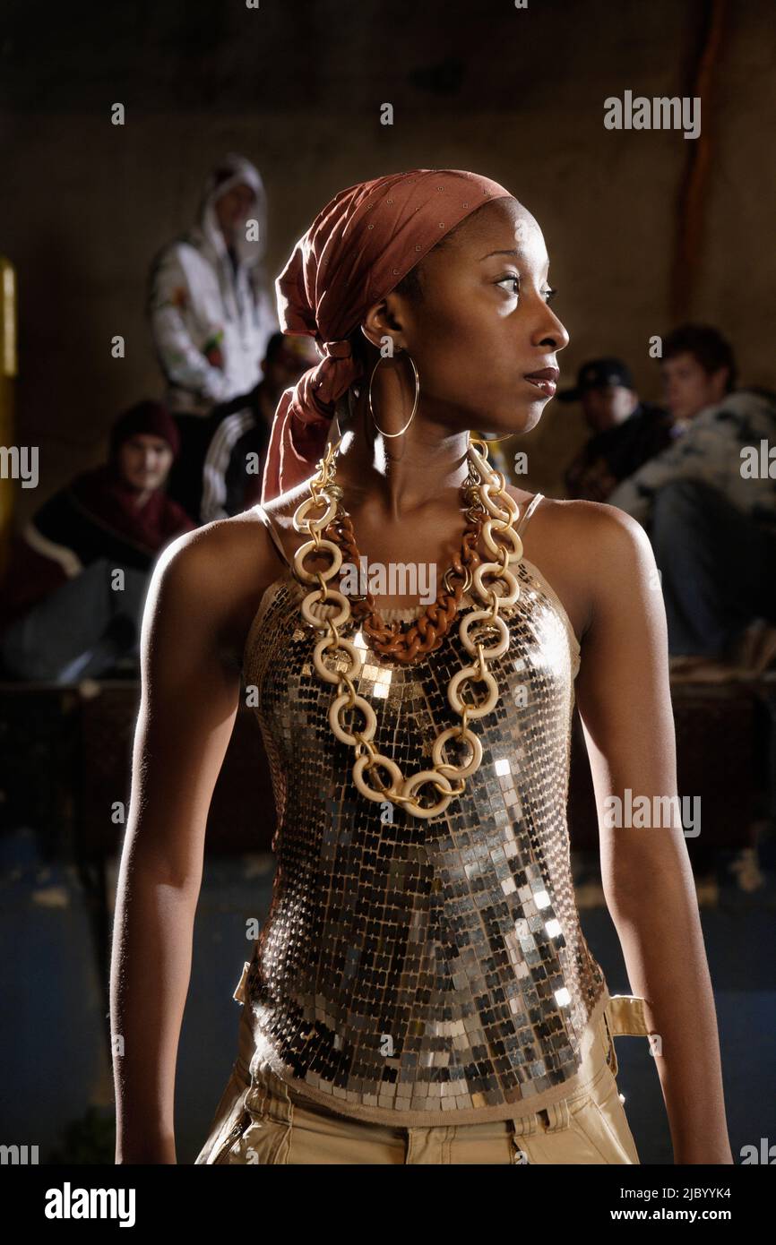 African female breakdance posing Stock Photo - Alamy