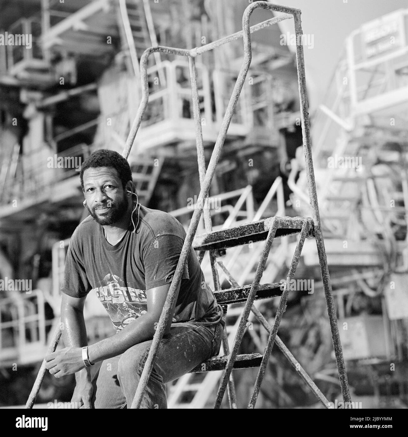 Portrait of African American male welder Stock Photo - Alamy