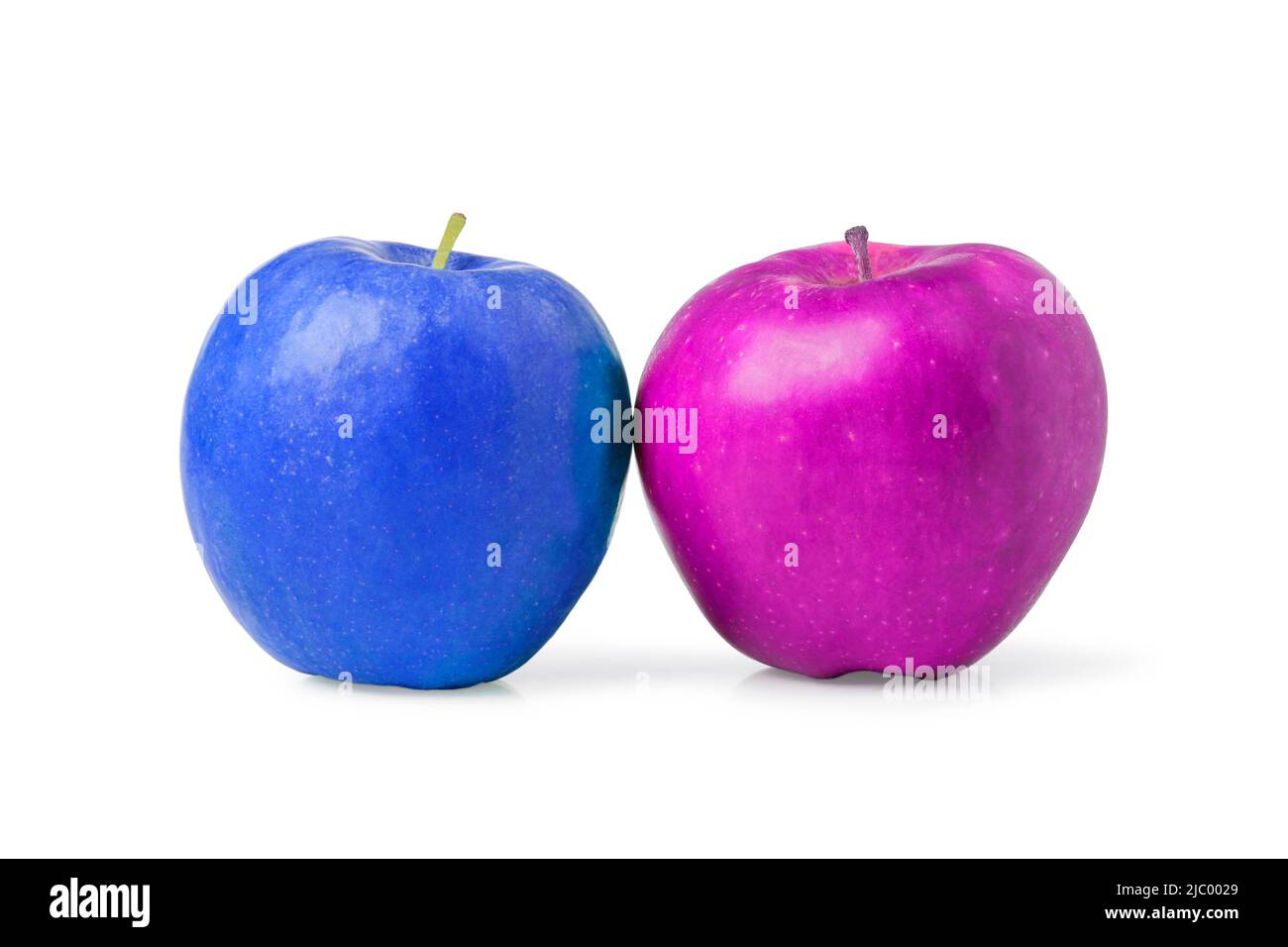 Blue and purple apples isolated on white Stock Photo - Alamy