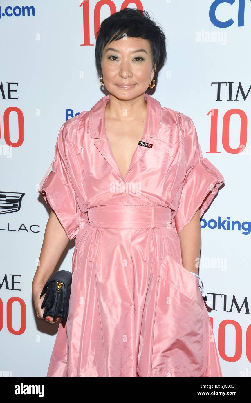 New York, USA. 08th June, 2022. Cathy Park Hong walking on the red ...