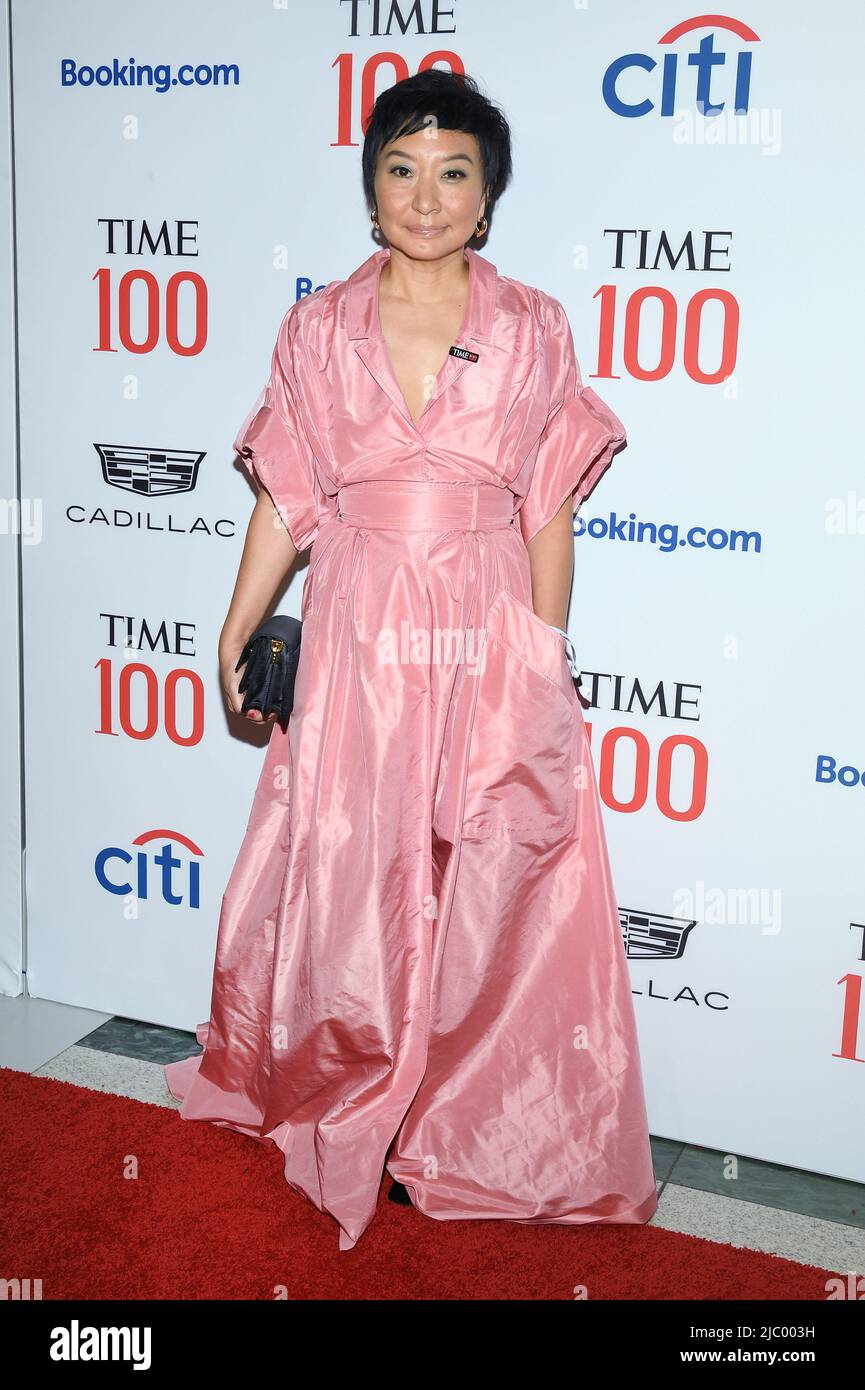 New York, USA. 08th June, 2022. Cathy Park Hong walking on the red ...