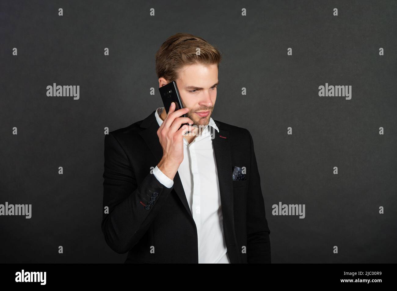 business modern communication of businessman with phone Stock Photo - Alamy