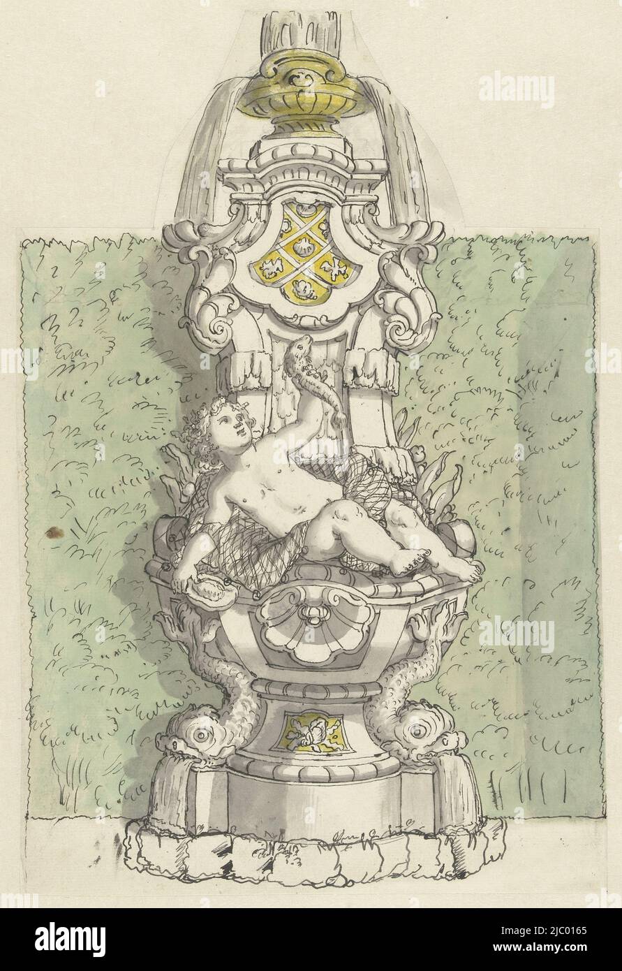 Design for a fountain, Daniel Marot (II), 1705 - 1769, draughtsman ...
