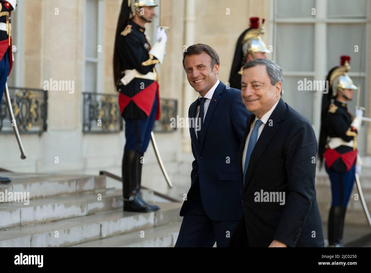 Paris, France, June 8, 2022, French President Emmanuel Macron welcomes ... Paris, France, June 8, 2022, French President Emmanuel Macron welcomes ...