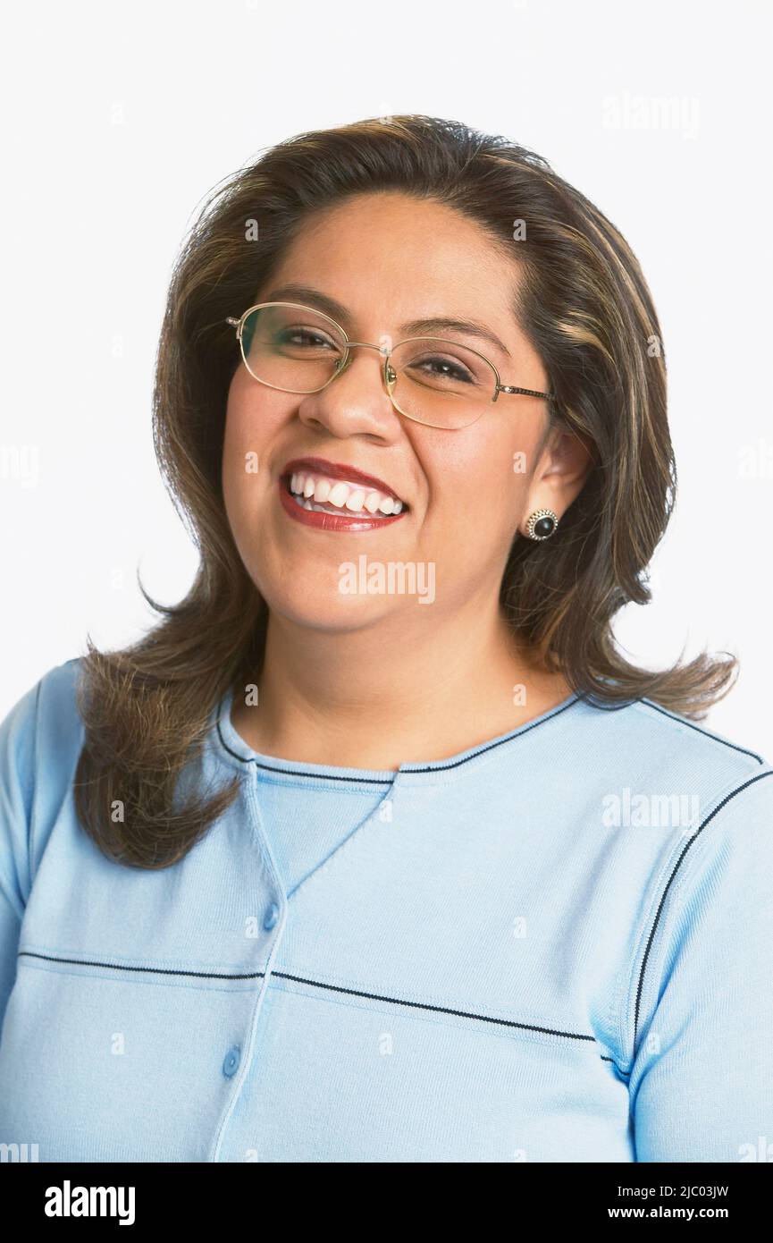 Middle-aged woman laughing Stock Photo - Alamy