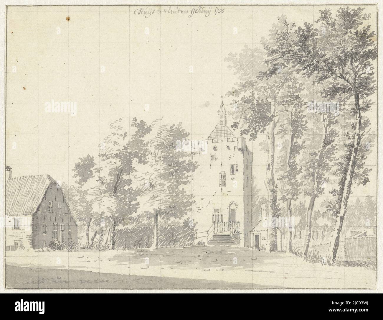 The house at Vleuten, Jan de Beijer, 1750, draughtsman: Jan de Beijer ...