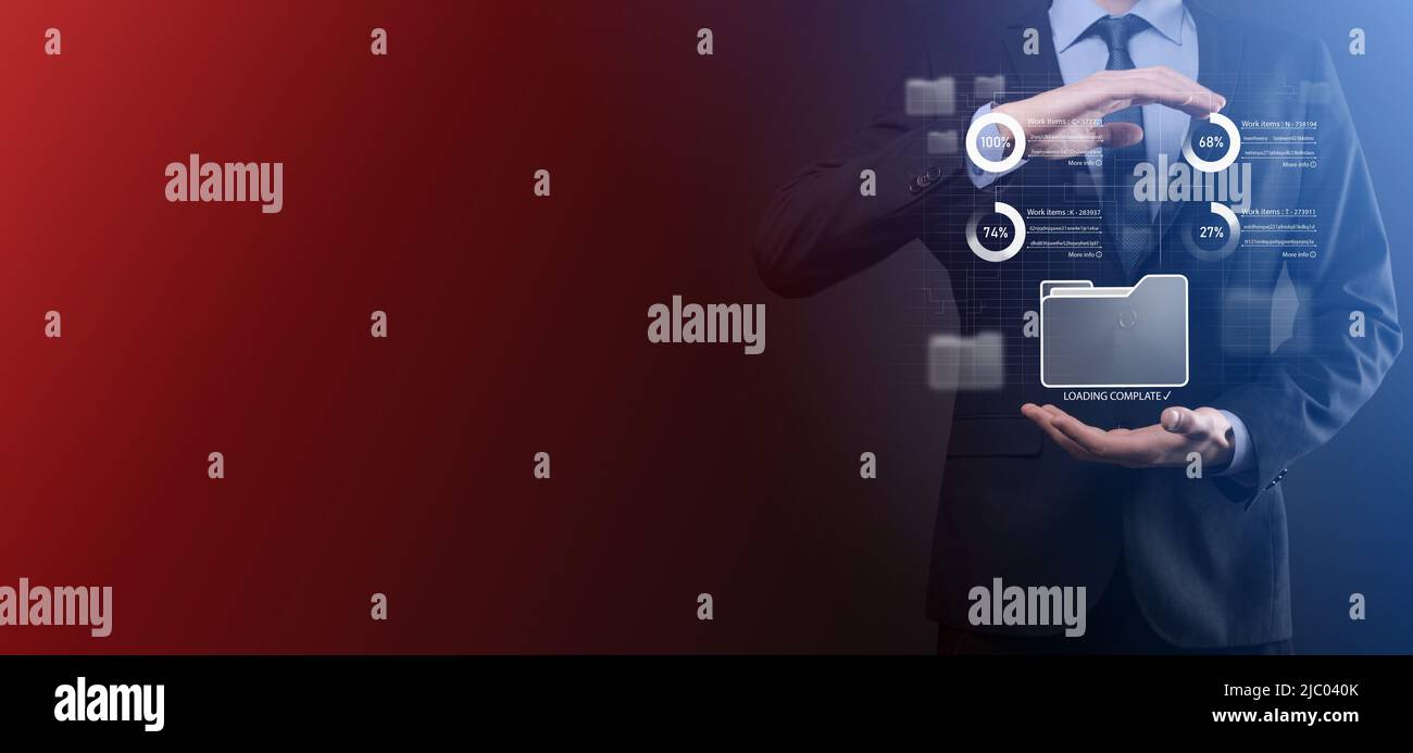 Business developer hand using board framework on virtual modern ...