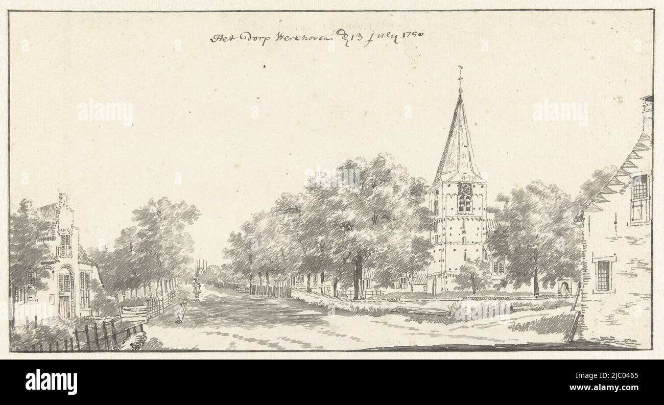 View of Werkhoven, Jan de Beijer, 1750, draughtsman: Jan de Beijer, 13 ...