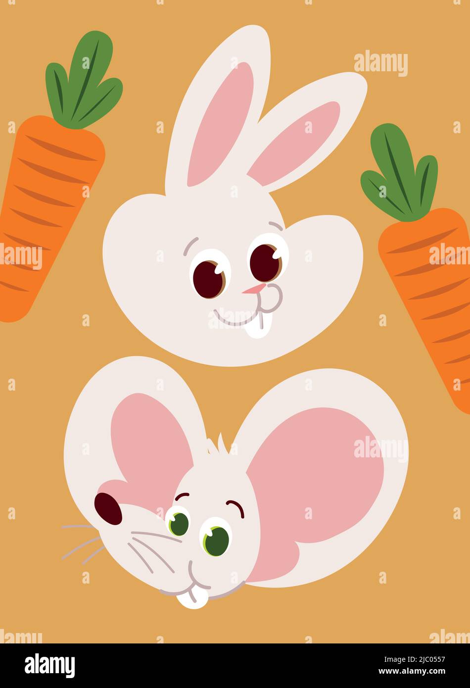 rabbit and mouse faces Stock Vector Image & Art - Alamy