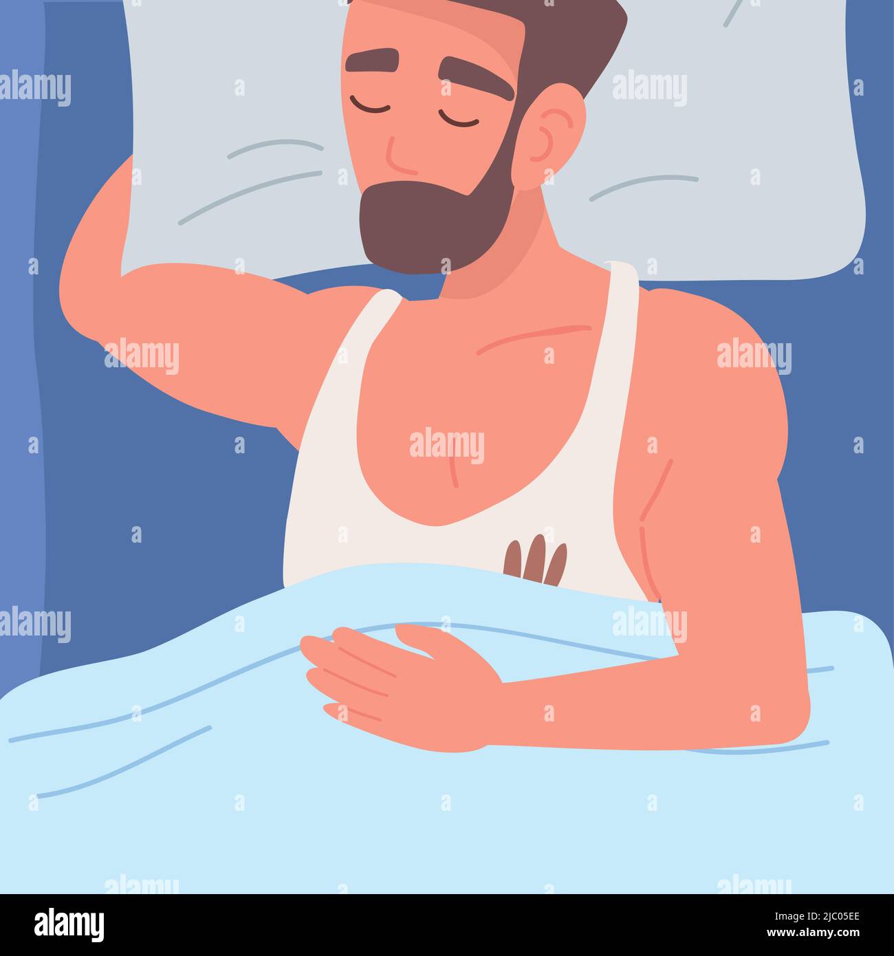 guy sleeping on bed Stock Vector Image & Art - Alamy