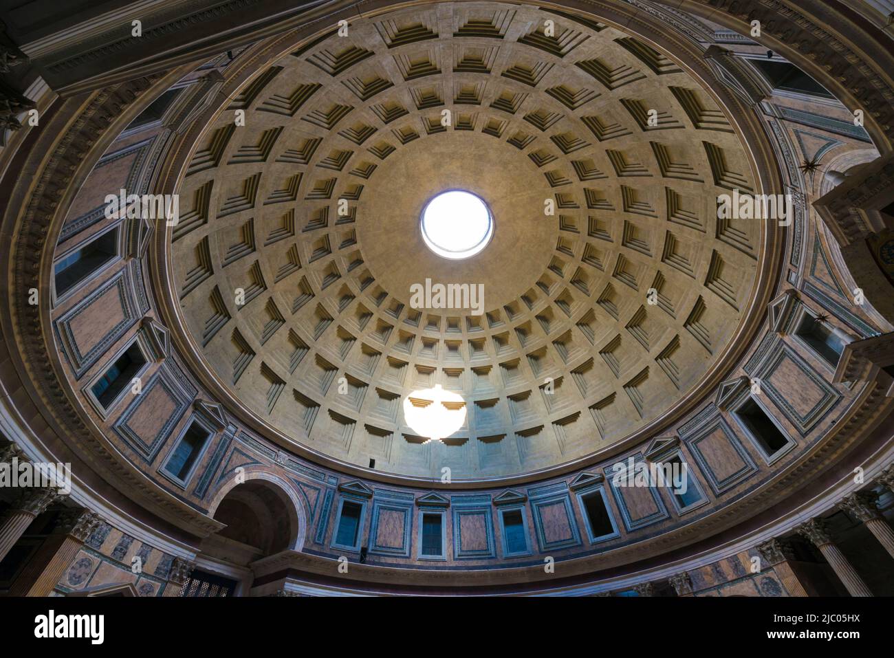Pantheon with Ceiling with Sunlight in Rome, Italy Stock Photo - Alamy