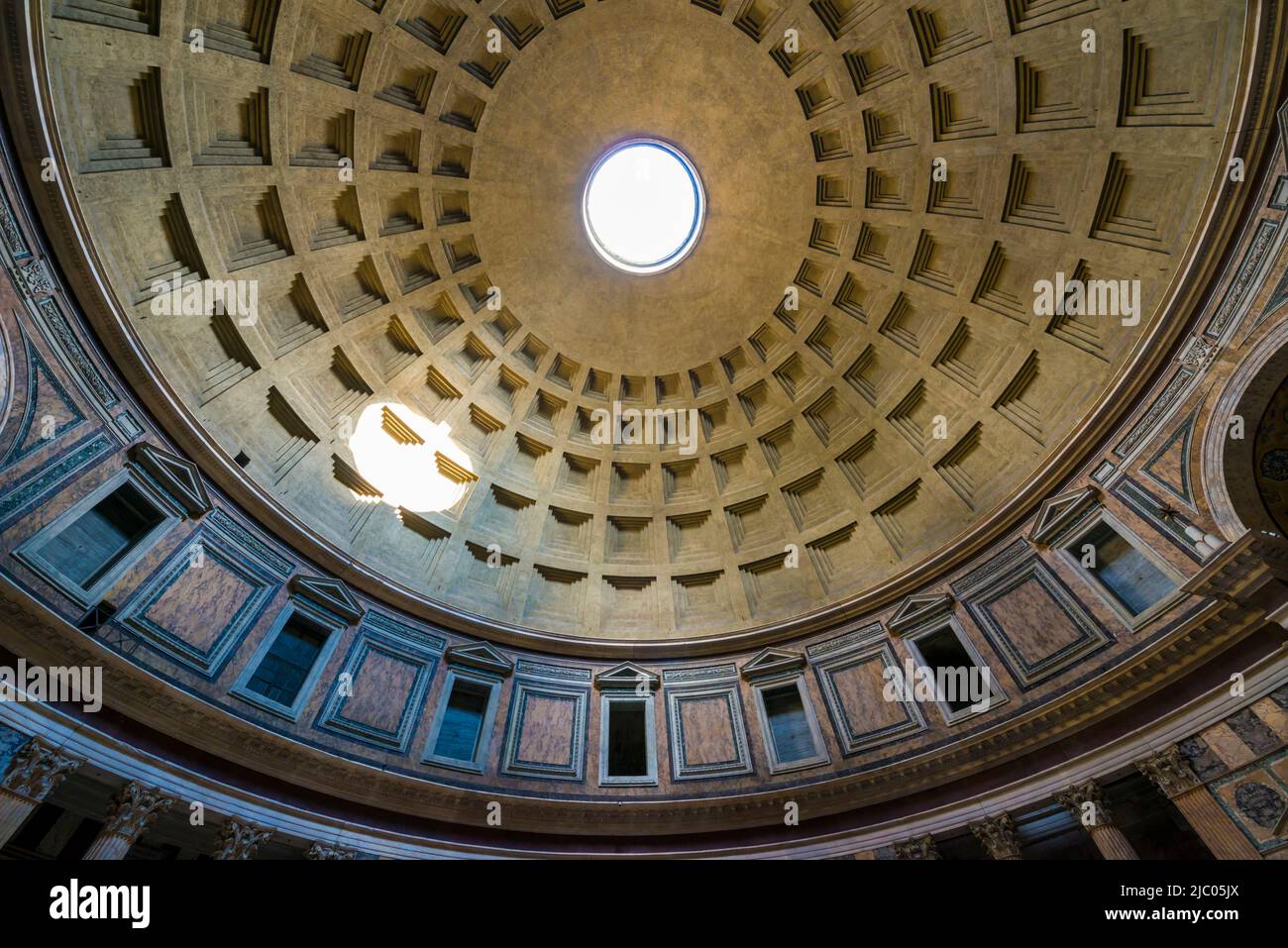 Pantheon with Ceiling with Sunlight in Rome, Italy Stock Photo - Alamy