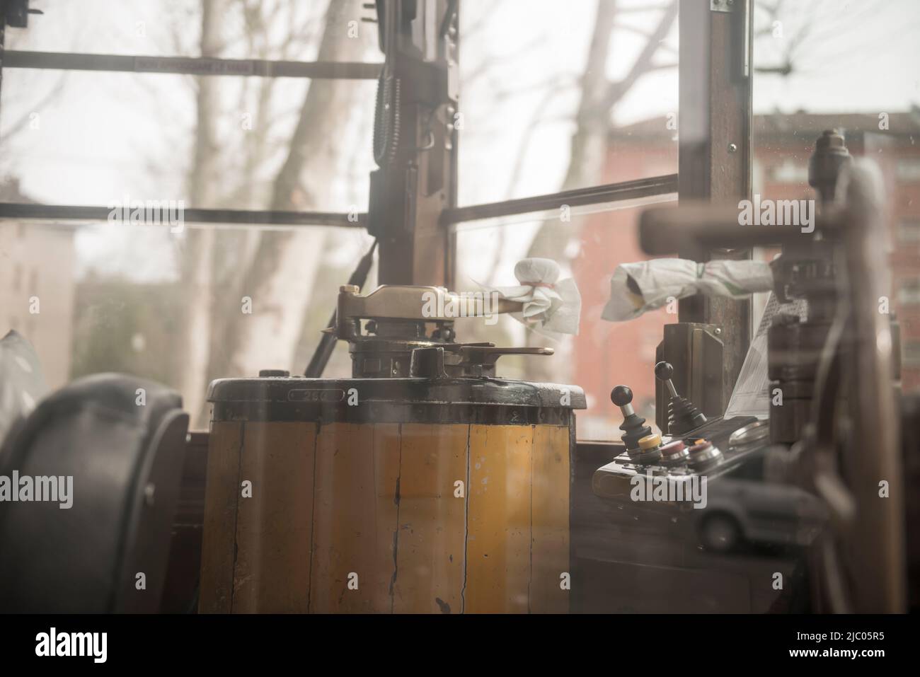 Tram Driving Instrument in Milan, Italy Stock Photo - Alamy
