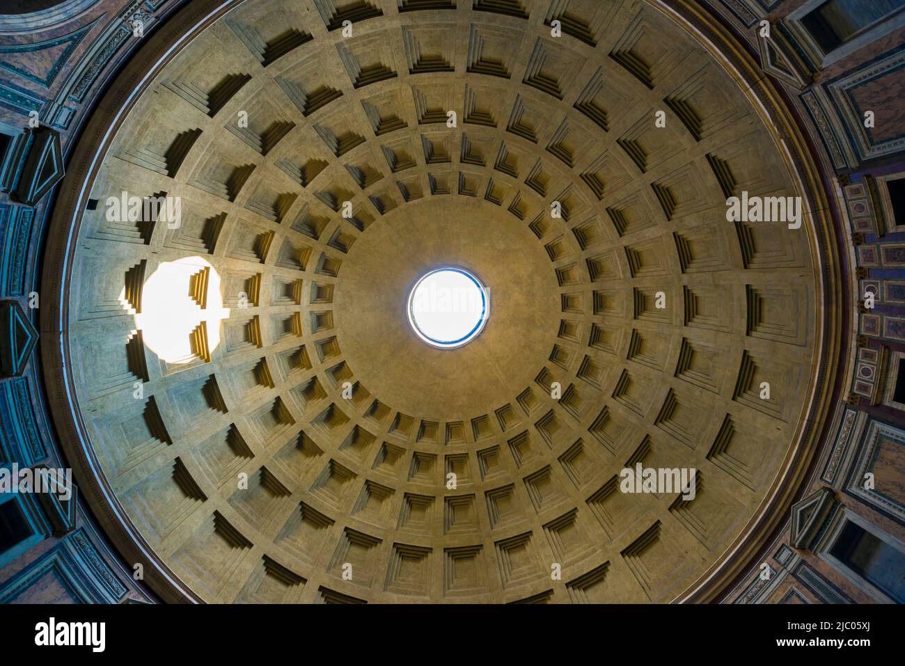 Pantheon with Ceiling with Sunlight in Rome, Italy Stock Photo - Alamy