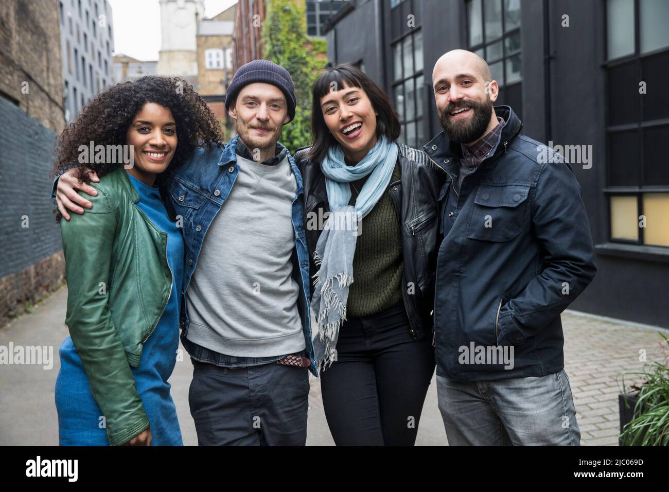 Group of friends out on the streets of London Stock Photo - Alamy