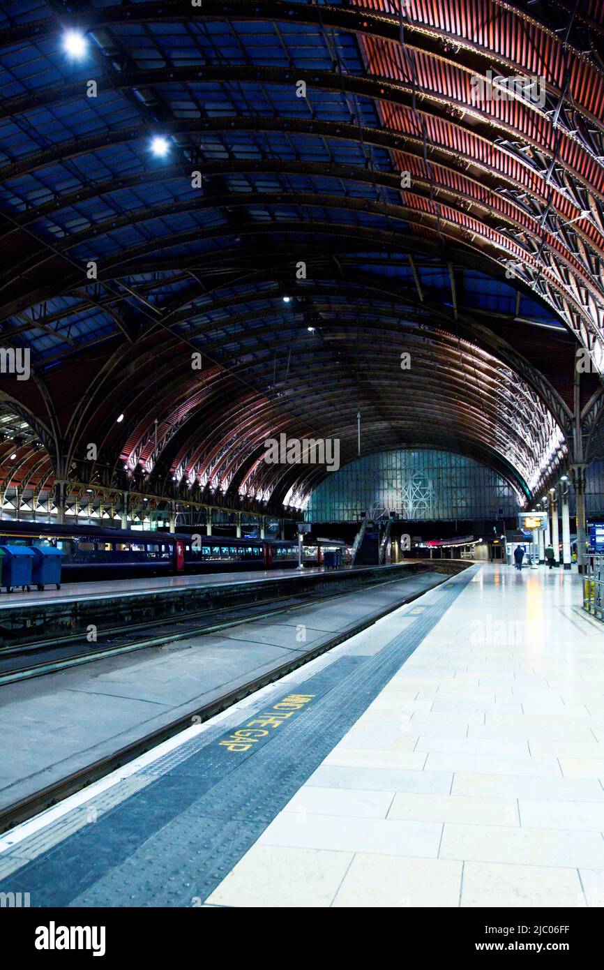 Underground railway station, London Paddington Station, London, England ...