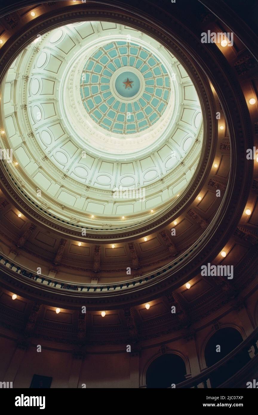 Ceiling of the dome of the Texas State Capitol building, Austin, Texas ...