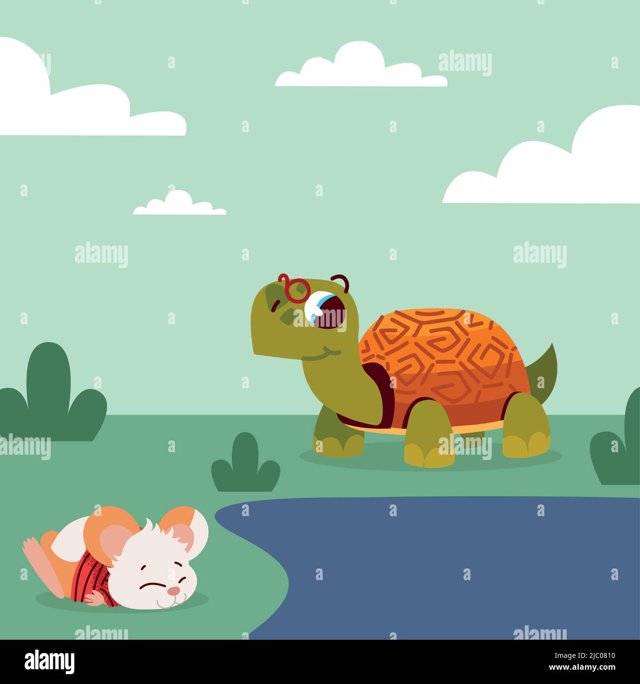 cute turtle and mouse Stock Vector Image & Art - Alamy