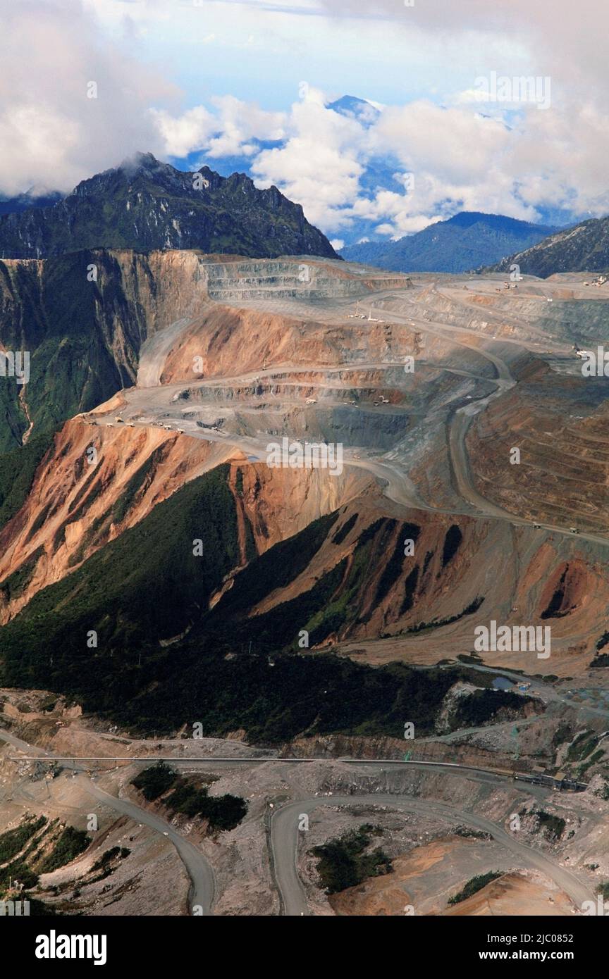 Copper and gold mine, Grasberg Mine, Irian Jaya, Indonesia Stock Photo ...
