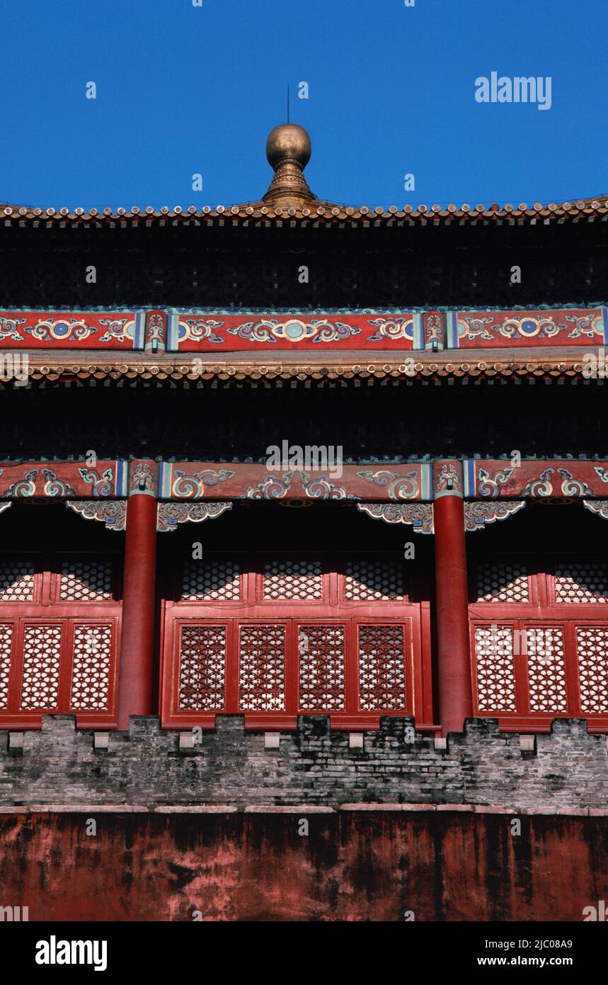 Low angle view of an ancient Chinese building, Temple Of Heaven ...