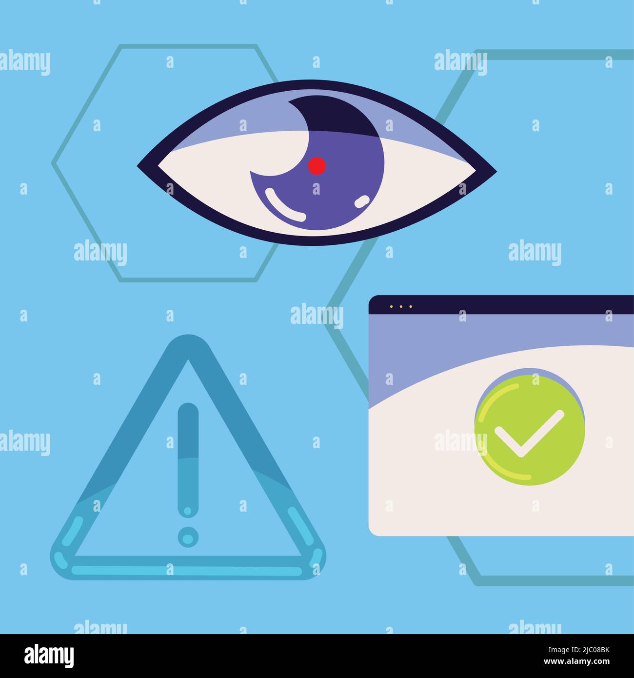 cybersecurity caution and check mark Stock Vector Image & Art - Alamy