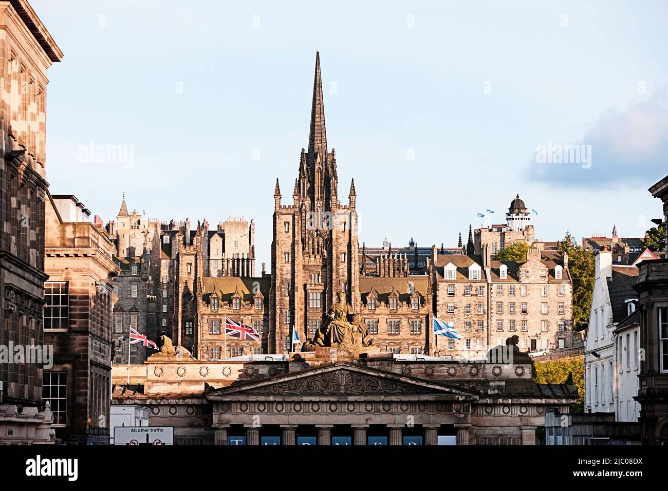 Church in a city, Free Church of Scotland, Edinburgh, Scotland Stock ...