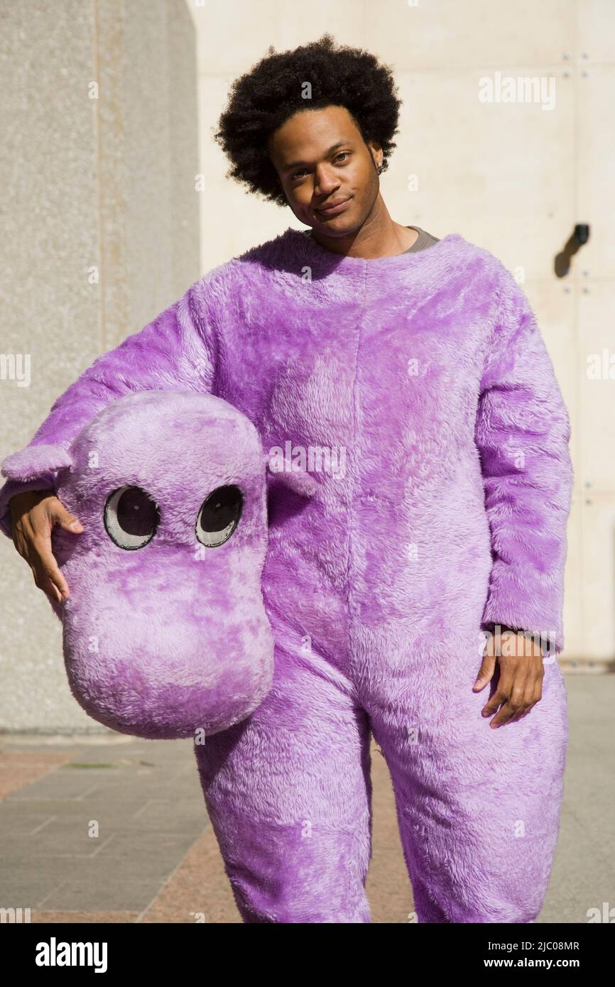 Young man in hippo costume Stock Photo - Alamy
