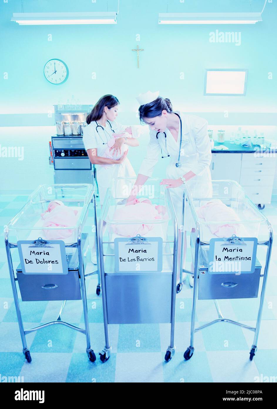 Nurses taking care of babies at the hospital maternity ward Stock Photo ...
