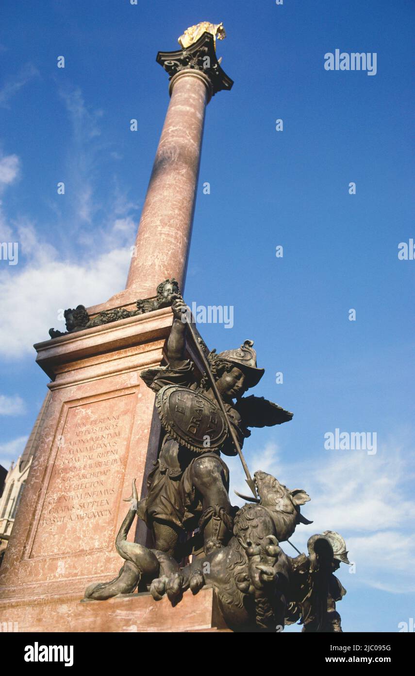 Low angle view of a monument, St. Mary's Column, Munich, Germany Stock ...