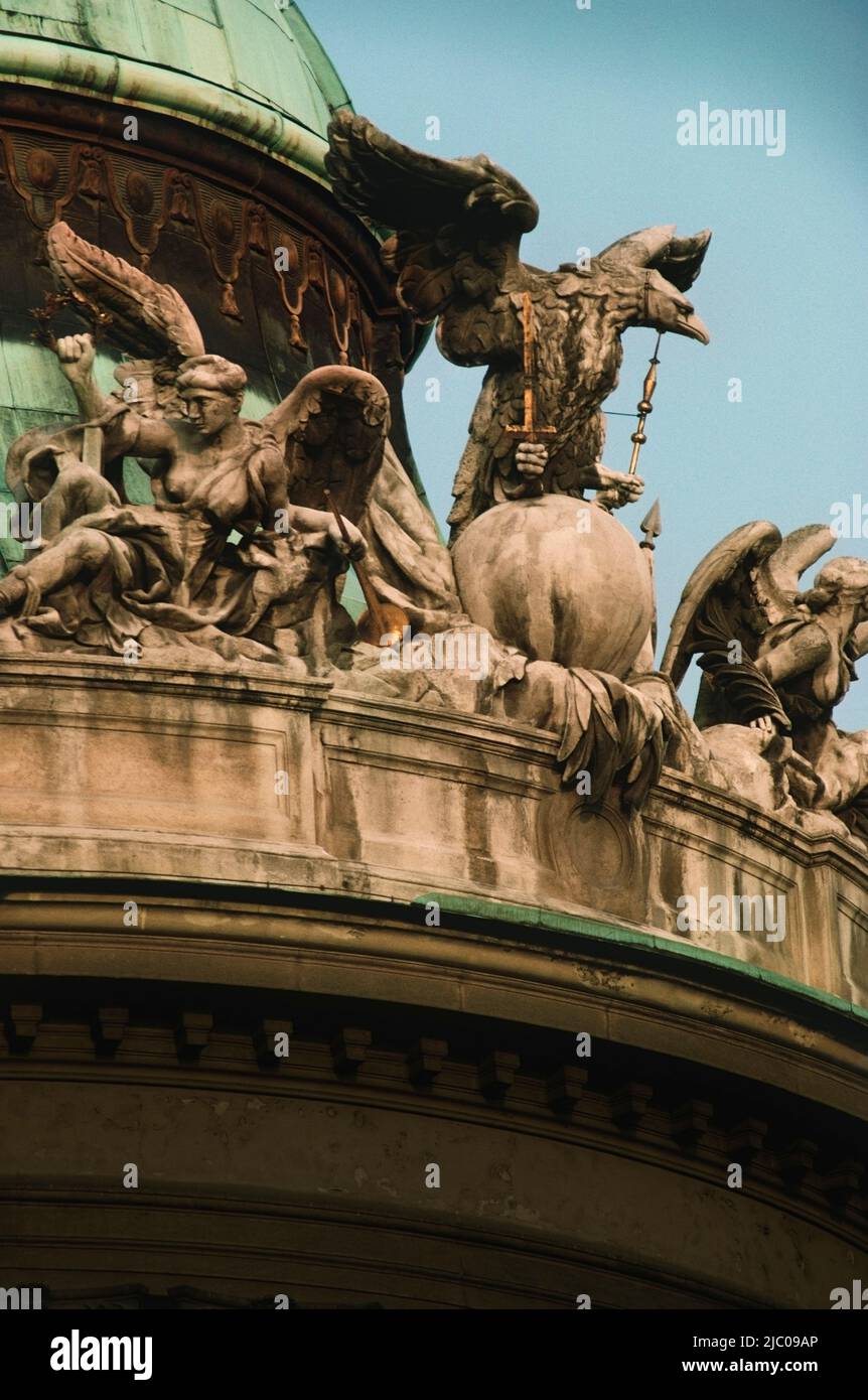 Statues at a palace, The Hofburg Complex, Heldenplatz, Vienna, Austria ...