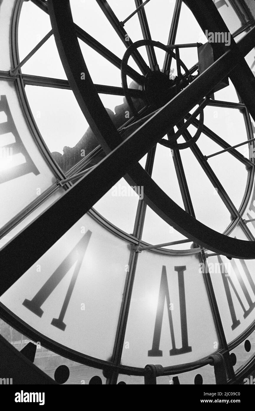 Detail of a clock window, Musee d'Orsay, Paris, Ile-de-France, France ...