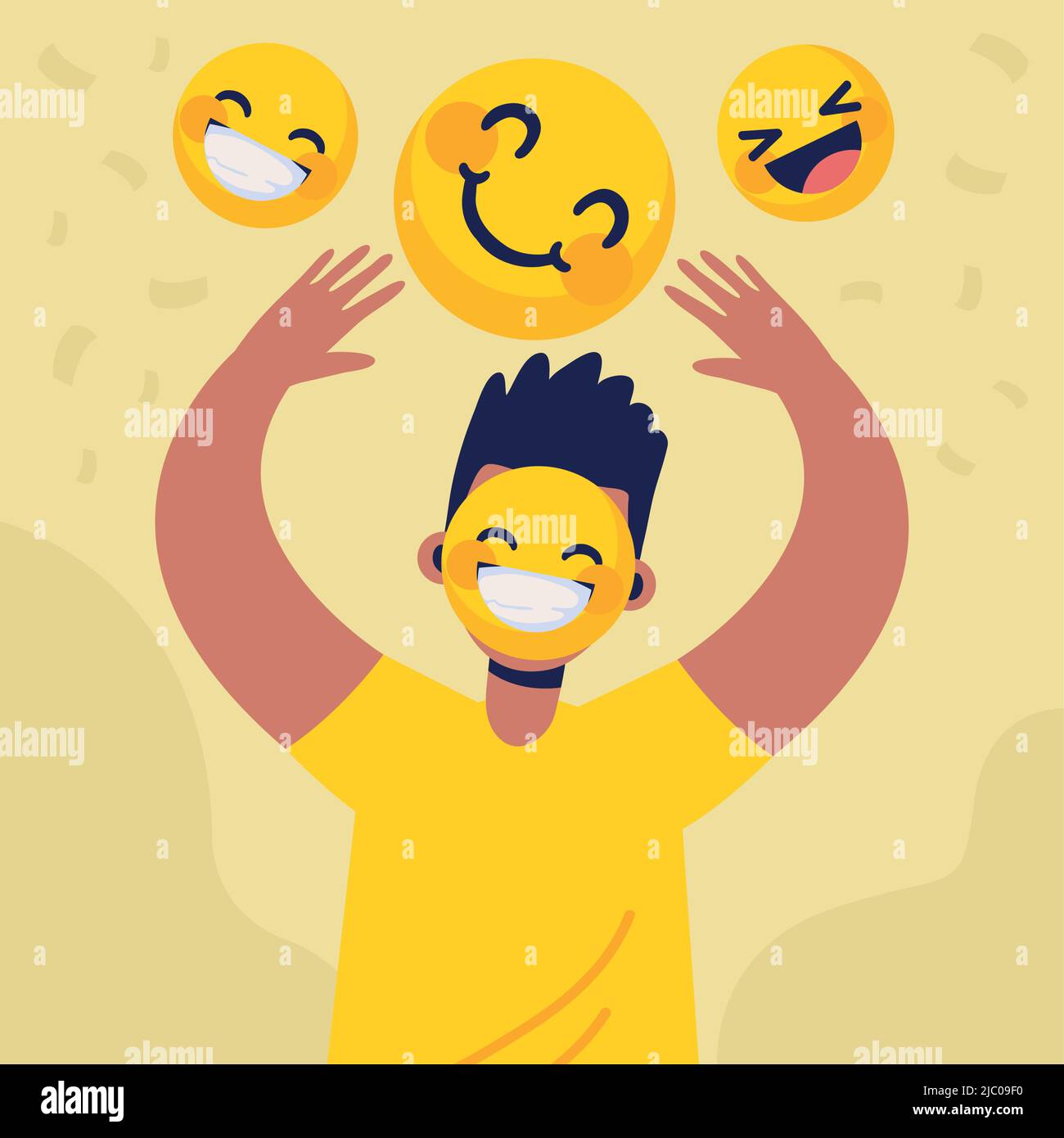 guy with smiling emoji Stock Vector Image & Art - Alamy