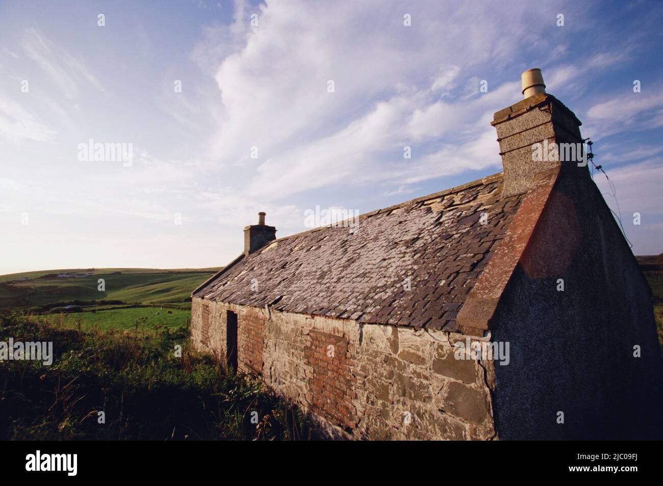 Old stone building in a village, Portpatrick, Scotland Stock Photo - Alamy