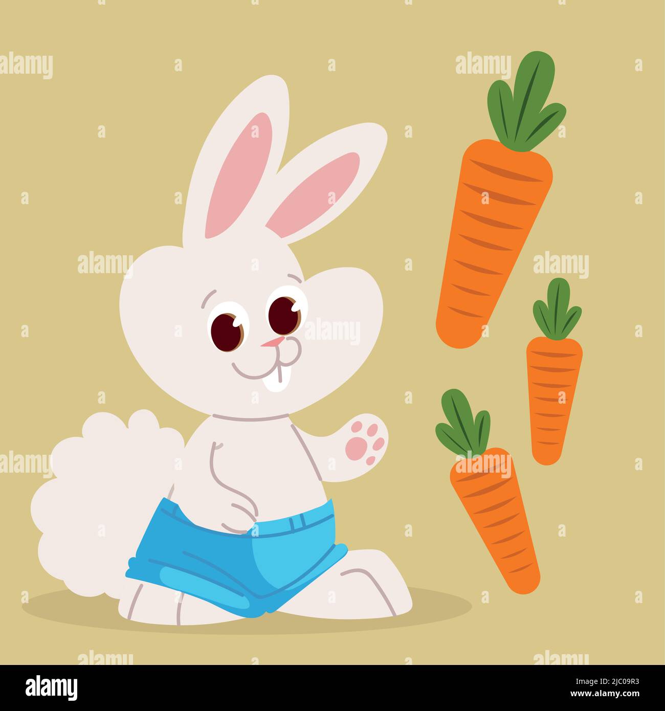 cute bunny and carrots Stock Vector Image & Art - Alamy