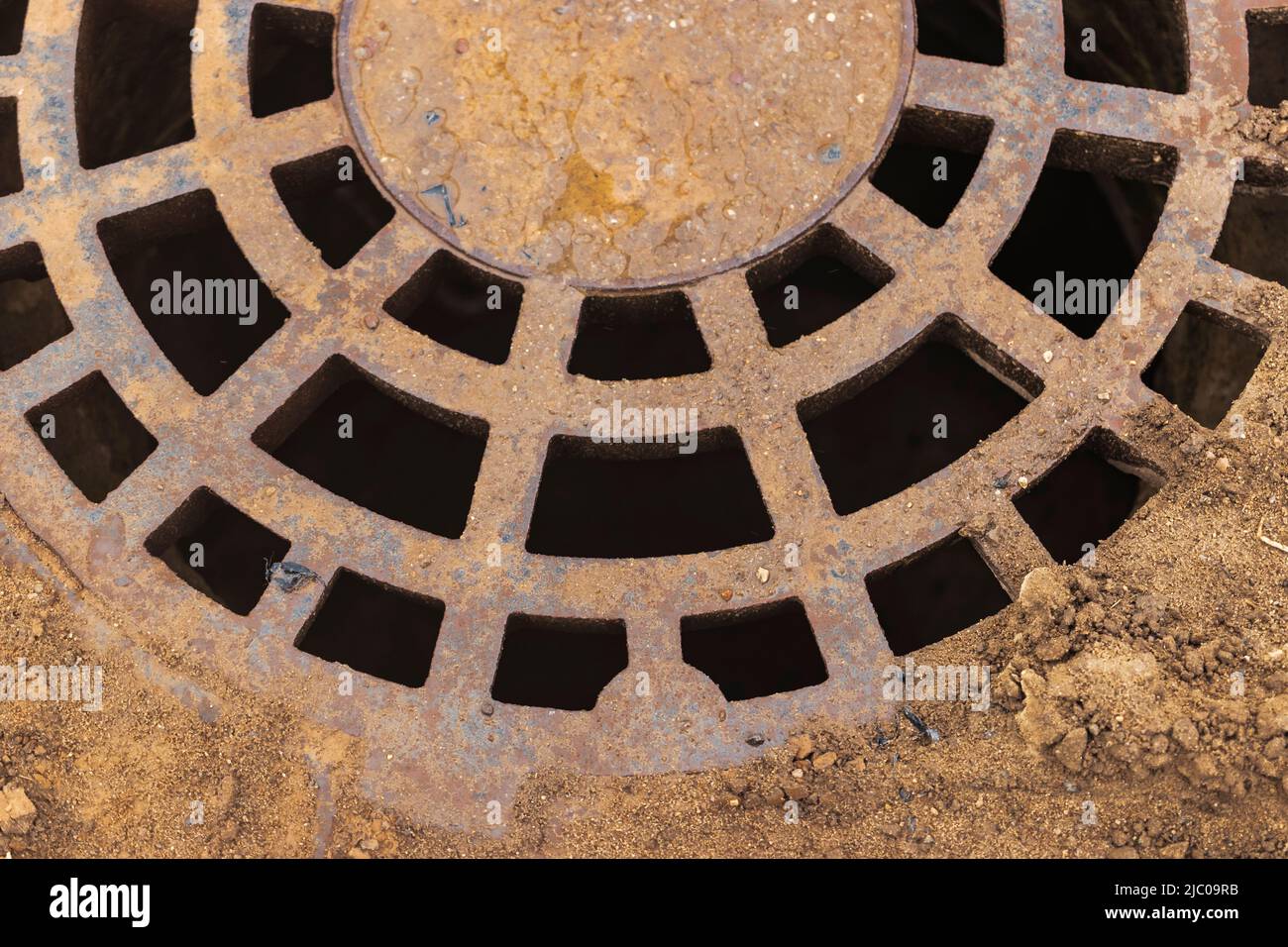 Cast iron storm drain grate hi-res stock photography and images - Alamy
