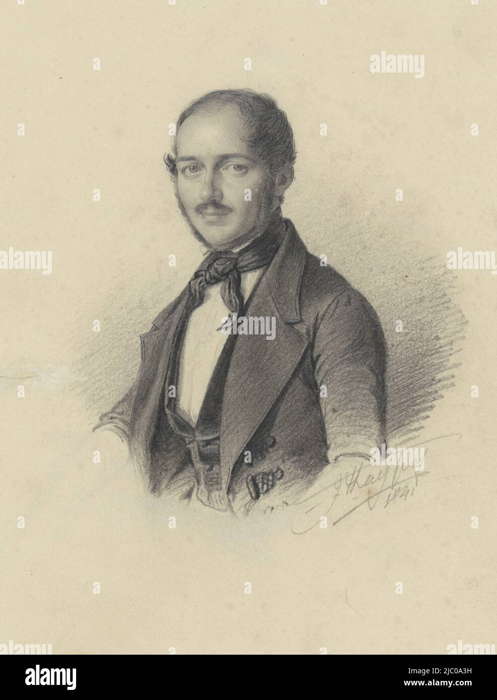 Self-Portrait of Joseph Kayser, draughtsman: Joseph Kayser, 1841, paper ...