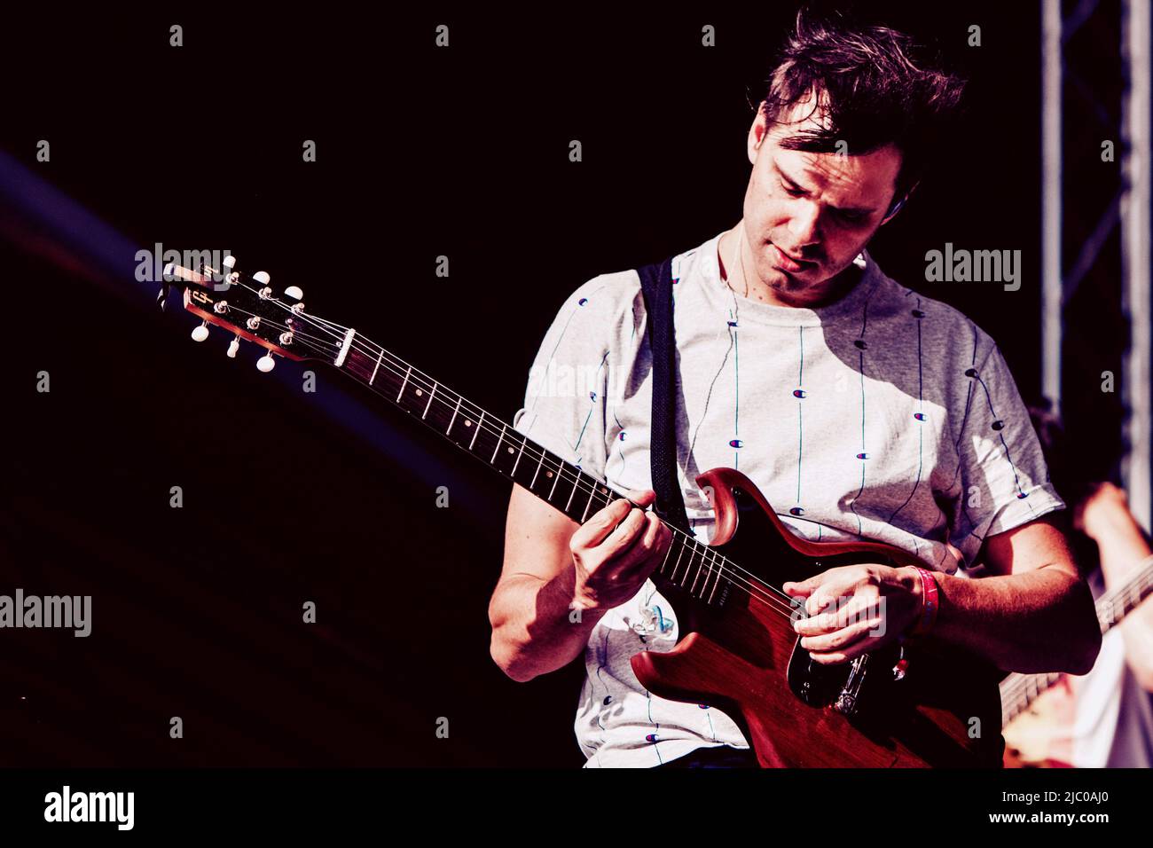 David Longstreth of Dirty Projectors Rock band performs live on stage ...