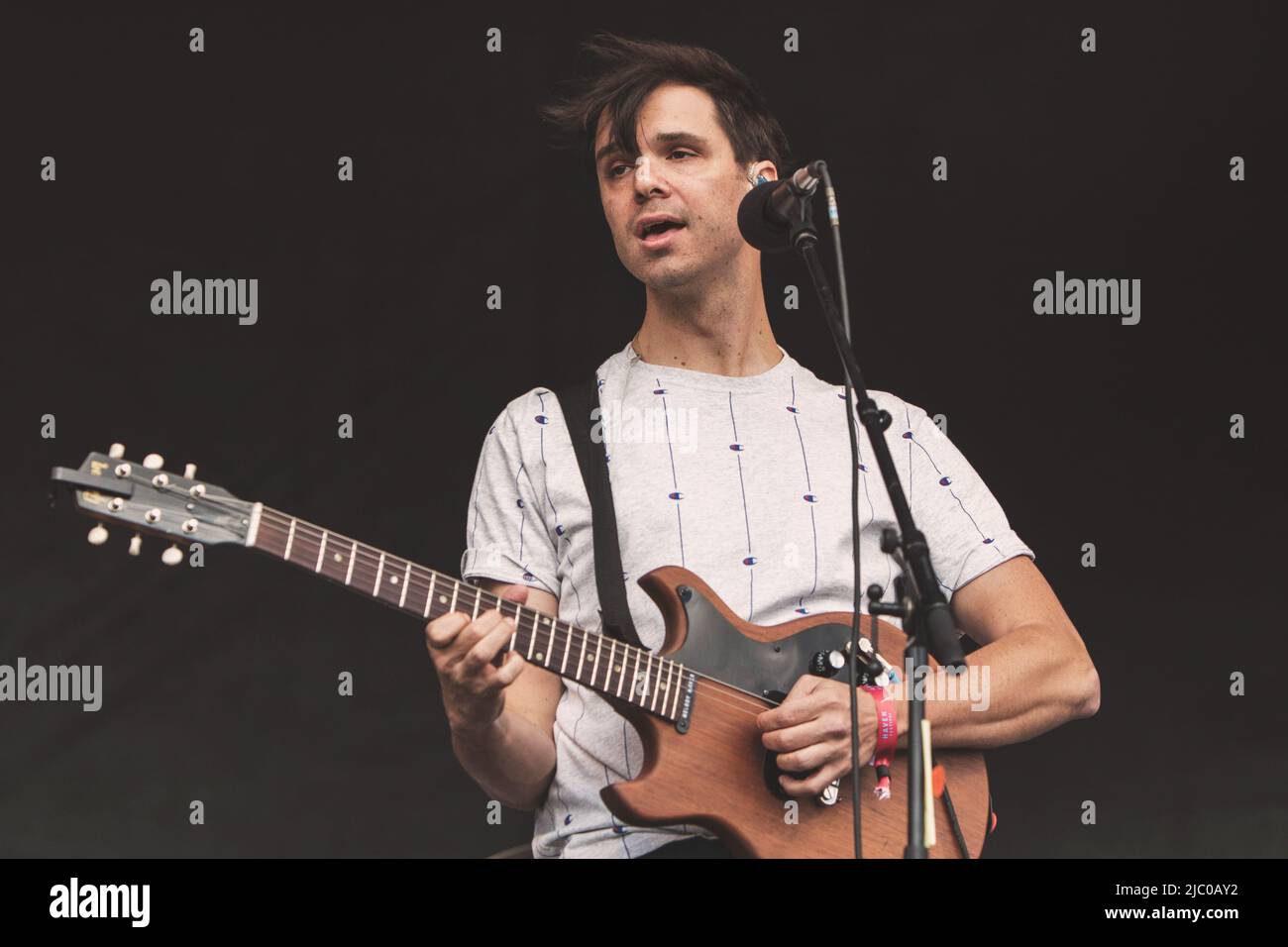 David Longstreth of Dirty Projectors Rock band performs live on stage ...