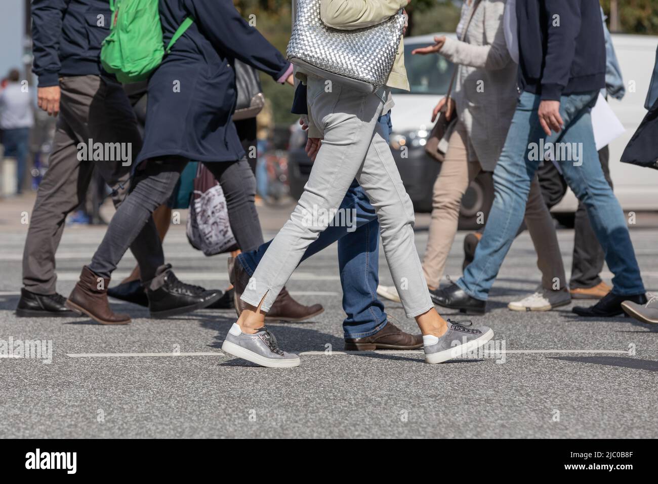 Anonymous crowded crossing urban hi-res stock photography and images ...