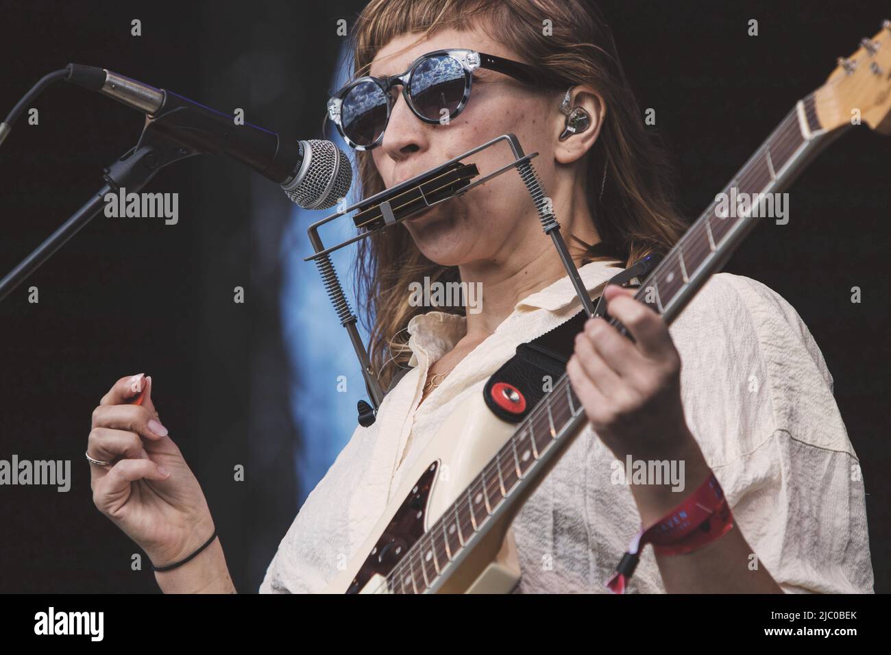 Maia Friedman of Dirty Projectors Rock band performs live on stage at ...