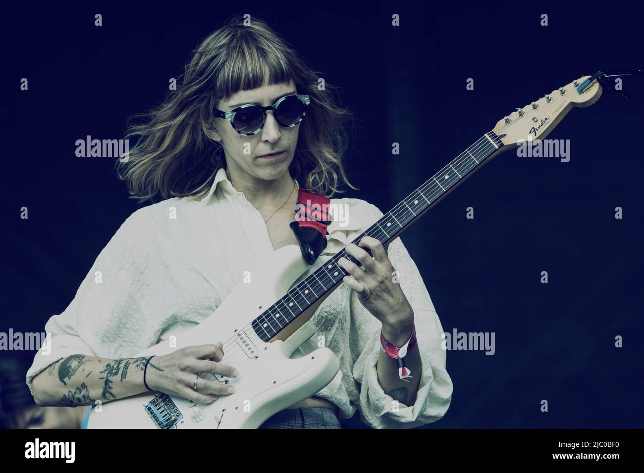 Maia Friedman of Dirty Projectors Rock band performs live on stage at ...