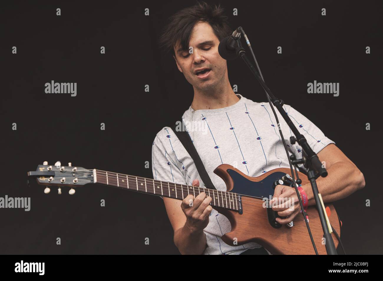 David Longstreth of Dirty Projectors Rock band performs live on stage ...