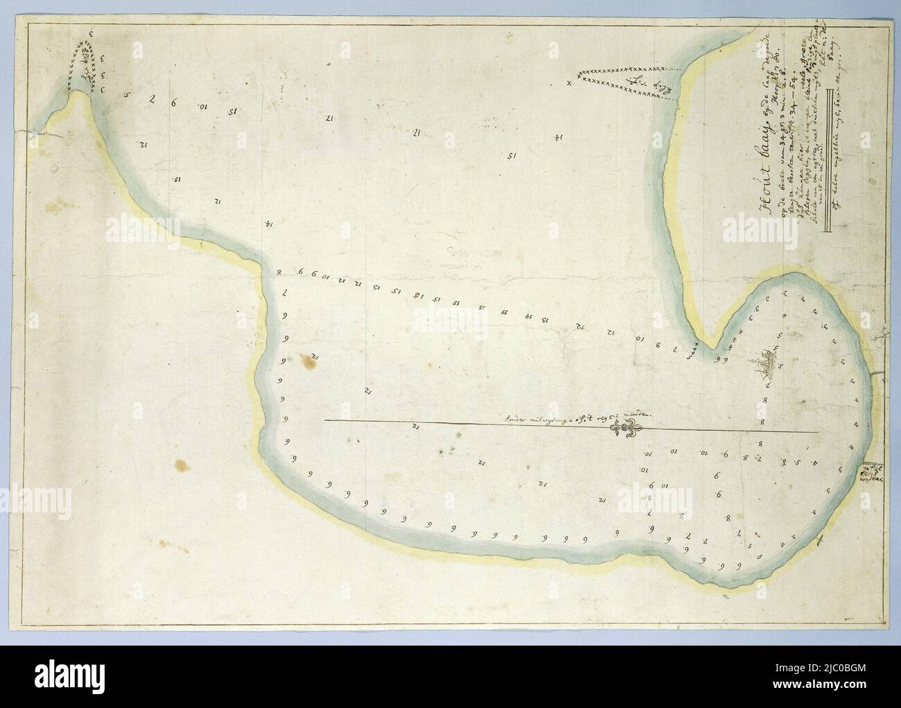 Map of Wood Bay with guide map, without degree divisions, rather messy ...