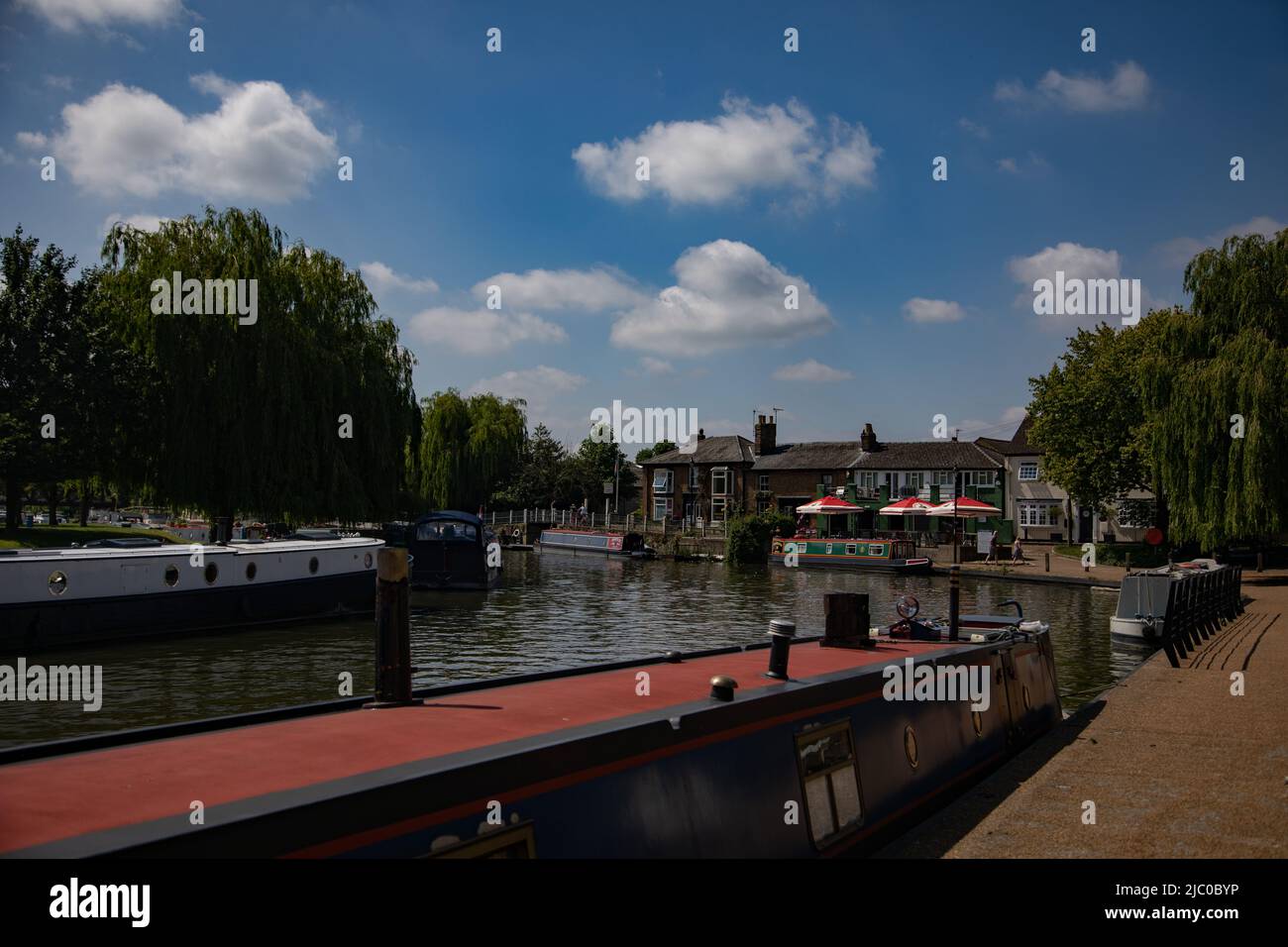 Riverside, Ely, Cambridgeshire on a sunny June day Stock Photo - Alamy