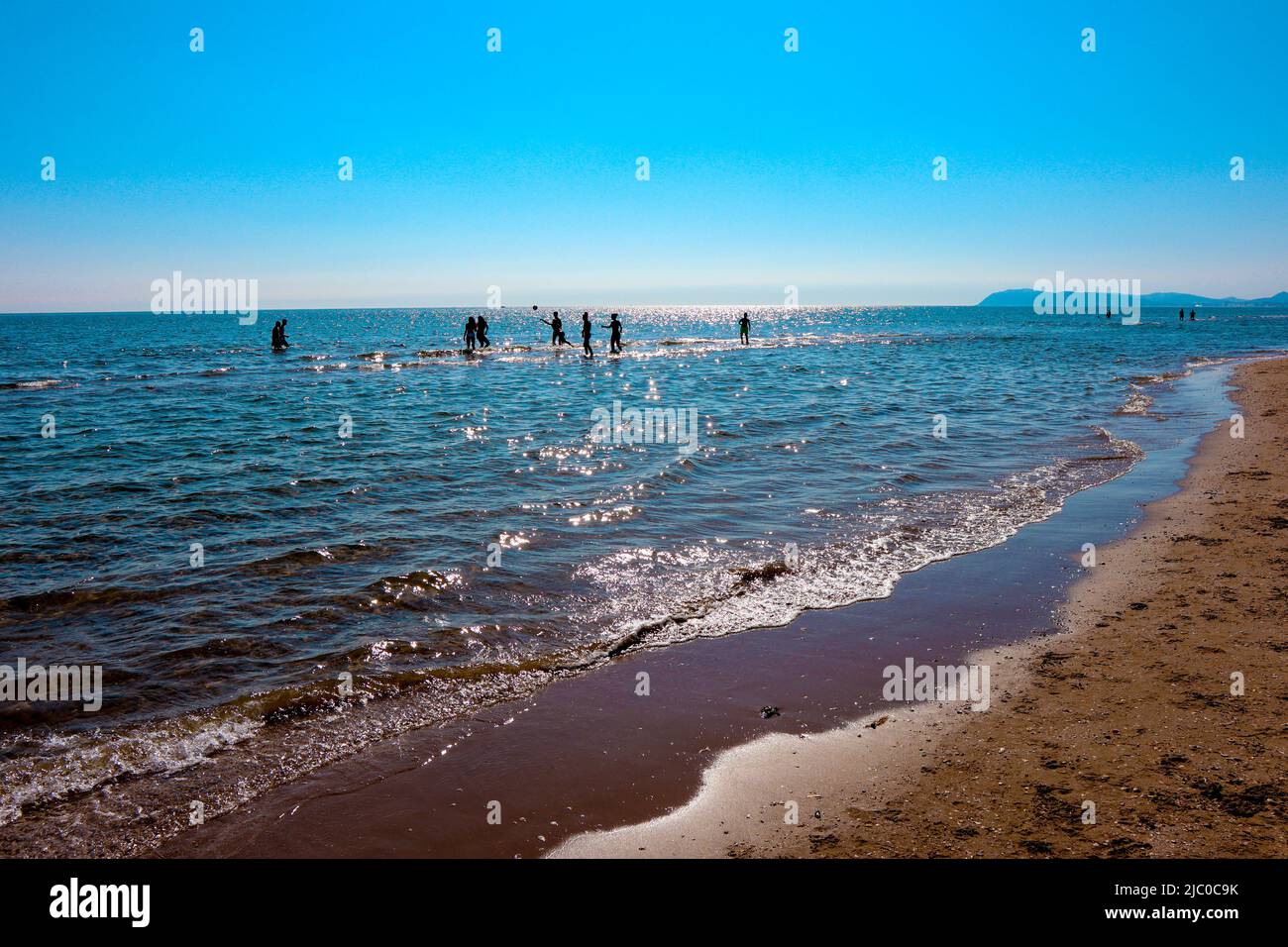 The wonderful beach of Riccione, a seaside town on the Adriatic Riviera ...