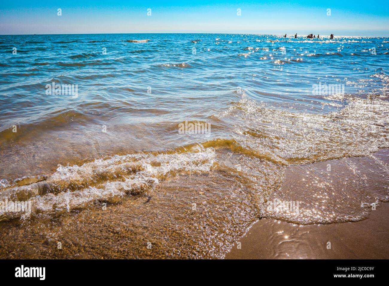 The wonderful beach of Riccione, a seaside town on the Adriatic Riviera ...
