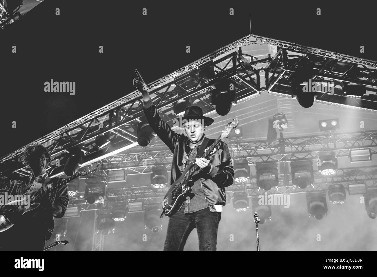 Win Butler of Arcade Fire Rock band performs live on stage at Haven ...